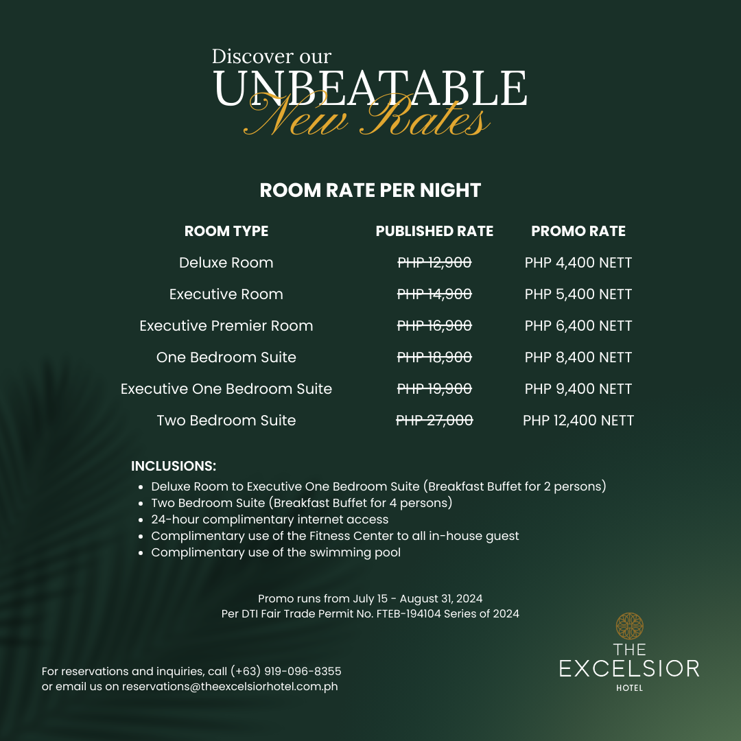 Famous Hotel In The Philippines | The Excelsior Hotel